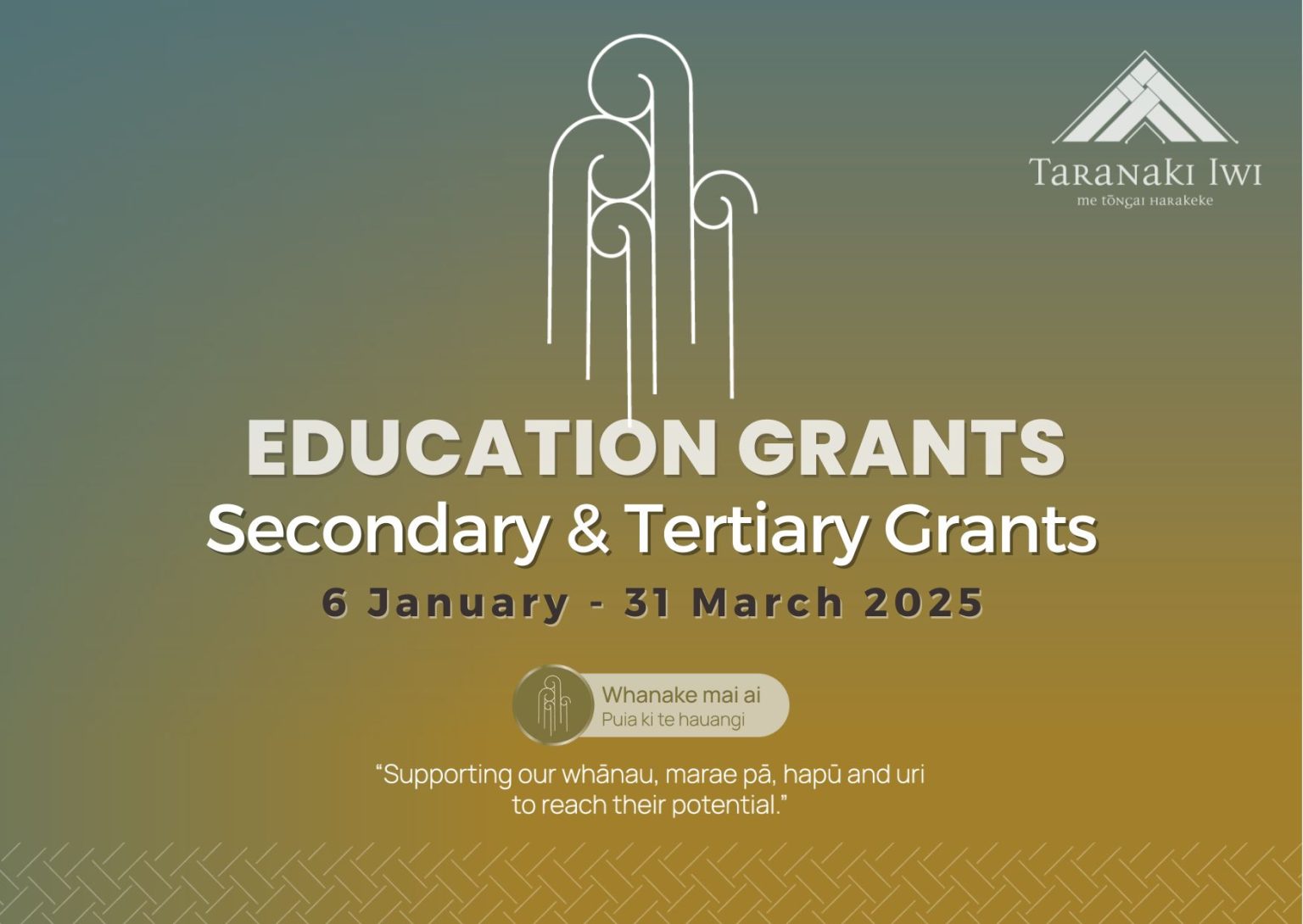 TE KĀHUI O TARANAKI TRUST EDUCATION GRANTS NOW OPEN - Te Kāhui o ...